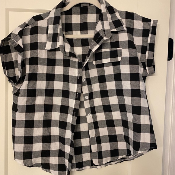 Tops | Buffalo Plaid Button Up Blouse | Poshmark